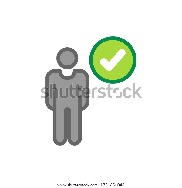 People Check Mark Profile Approved Filled Stock Vector (Royalty Free ...