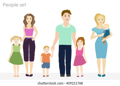 People Children Vector Simple Style On Stock Vector (Royalty Free ...