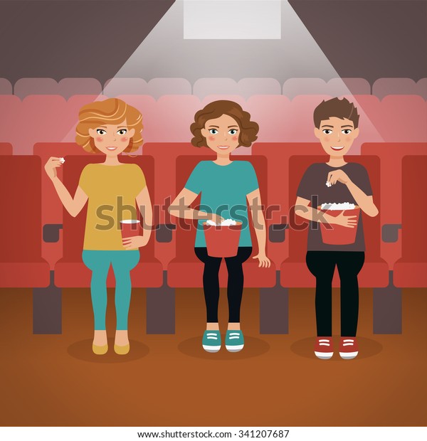 People Cinema Vector Isolated Illustration Cartoon Stock Vector ...