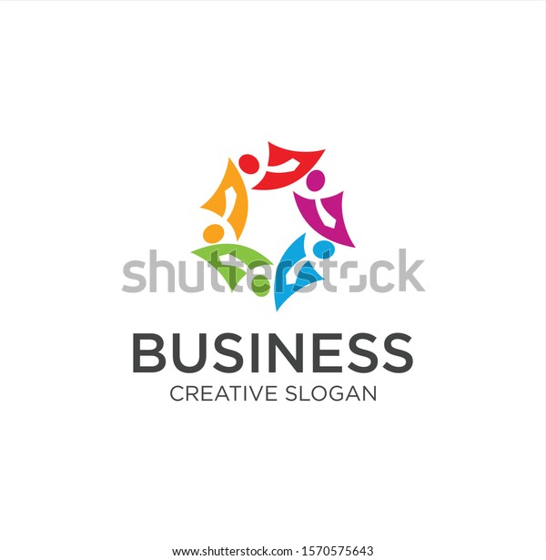 People Circle Connection Group Logo Colorful Stock Vector (Royalty Free ...