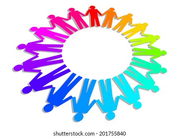 People Circle Rainbow Colors Stock Vector (Royalty Free) 201755840 ...