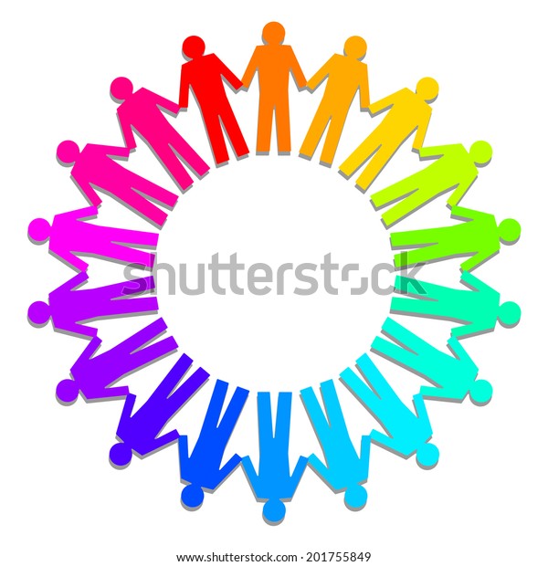 People Circle Rainbow Colors Stock Vector (Royalty Free) 201755849 ...