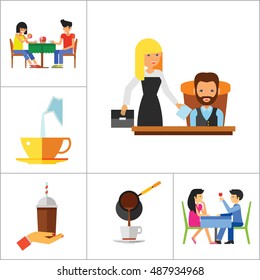 People Coffee Icon Set Stock Vector (Royalty Free) 487934968 | Shutterstock