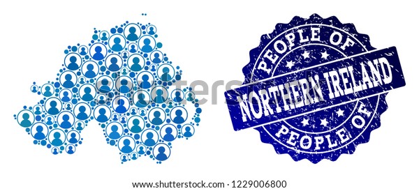 People Combination Blue Population Map Northern Stock Vector (Royalty ...