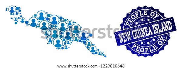 People Combination Blue Population Map New Stock Vector (Royalty Free ...
