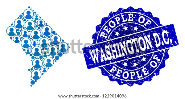 People Combination Blue Population Map District Stock Vector (Royalty ...