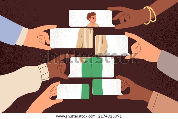 People Commenting Sharing Opinions About Person Stock Vector (Royalty ...