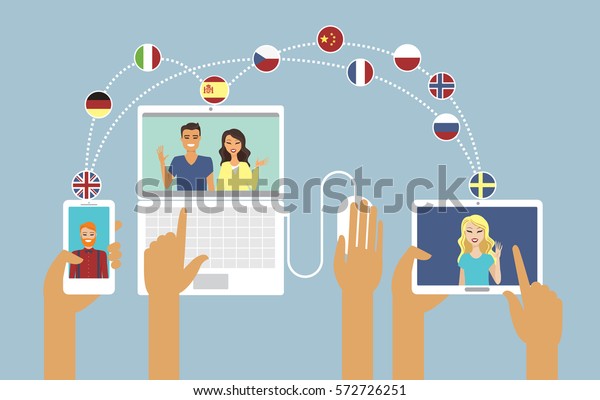 People Communicate Online Different Languages Communication Stock ...