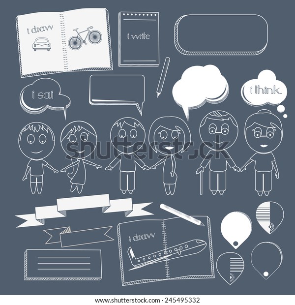 People Communicating Sketch Stock Vector (Royalty Free) 245495332 ...