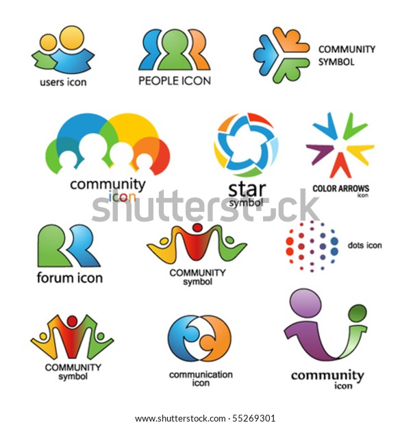 People Community Communication Vector Design Elements Stock Vector ...
