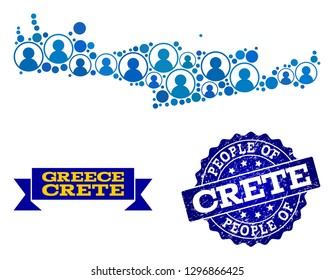 People Composition Blue Population Map Crete Stock Vector (Royalty Free ...