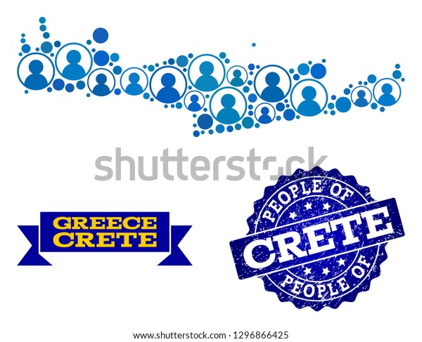 People Composition Blue Population Map Crete Stock Vector (Royalty Free ...