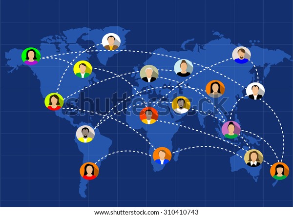 People Connected All Around World Vector Stock Vector (Royalty Free ...