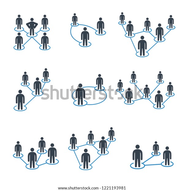 People Connection People Network Icons Set Stock Vector (Royalty Free ...