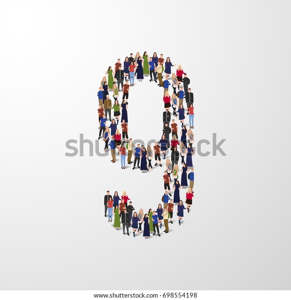 People Crowd Form Symbol Number Numeral Stock Vector (Royalty Free ...