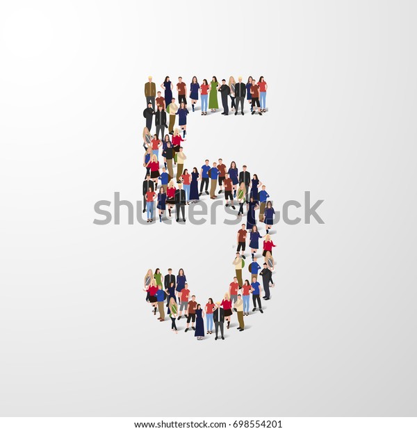 People Crowd Form Symbol Number Numeral Stock Vector (Royalty Free ...