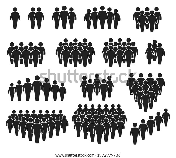 People Crowd Icons Large Group People: vector de stock (libre de ...
