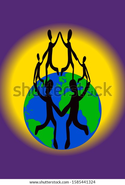 People Dancing On Earth Equality Stock Vector (Royalty Free) 1585441324 ...