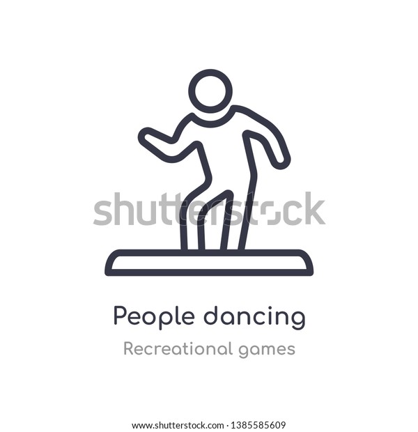 People Dancing Outline Icon Isolated Line Stock Vector (Royalty Free ...