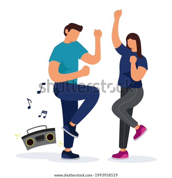 People Dancing Waving Hands Flat Vector Stock Vector (Royalty Free ...