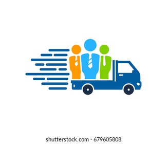 People Delivery Icon Logo Design Element Stock Vector (Royalty Free ...