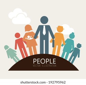 People Design Over Beige Background Vector Stock Vector (Royalty Free ...