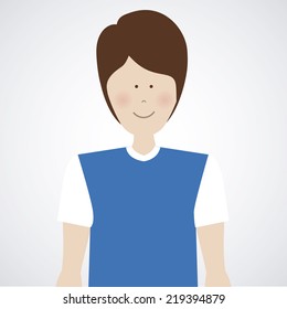 Illustration Upper Body Woman Blue Half Stock Vector (Royalty Free ...