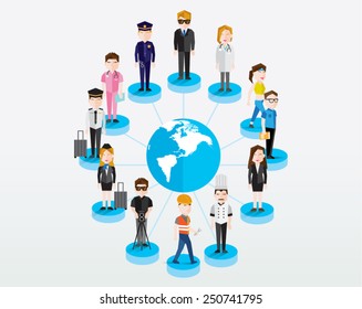People Different Occupation Vector Illustration Stock Vector (Royalty ...