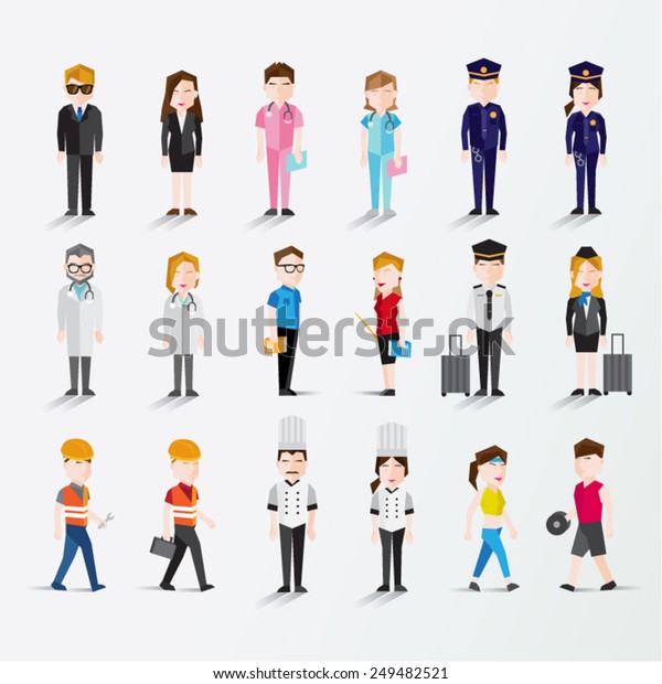 People Different Occupation Vector Illustration Stock Vector (Royalty ...