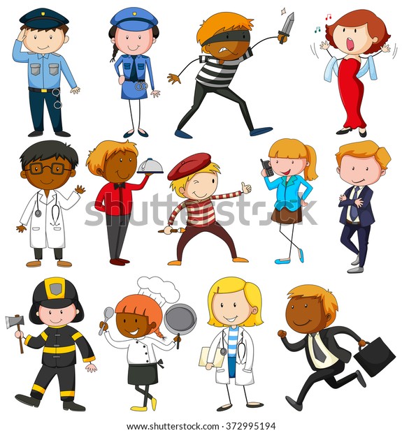 People Different Occupations Illustration Stock Vector (Royalty Free ...