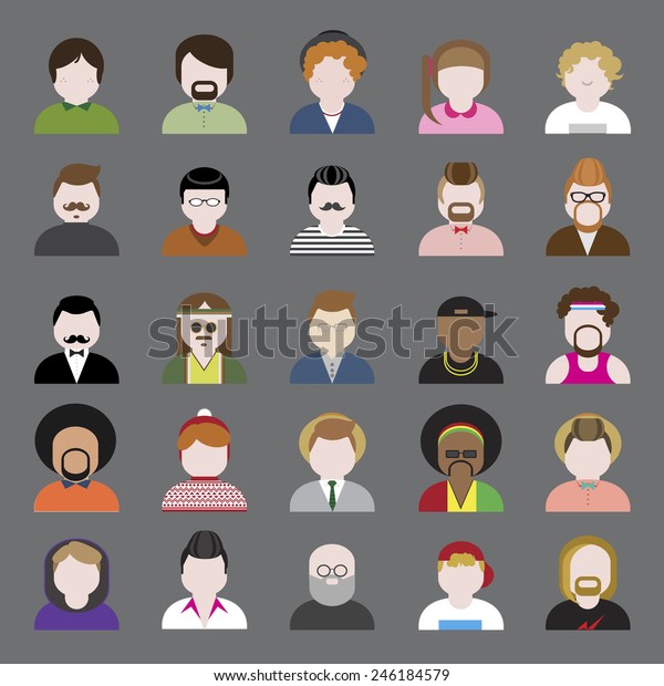 People Diversity Portrait Design Characters Avatar Stock Vector ...