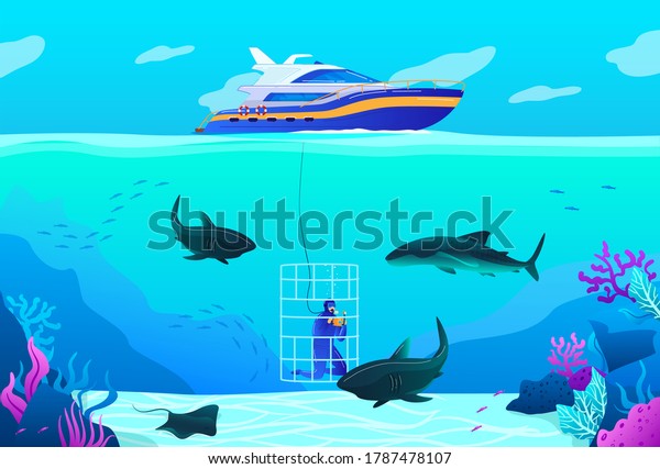 People Diving Vector Illustration Cartoon Flat Stock Vector (Royalty ...