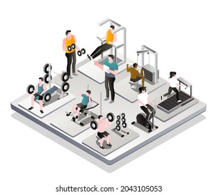 People Doing Gym Exercise Instructor Stock Vector (Royalty Free ...