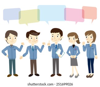 People Dressed Work Clothes Stock Vector (Royalty Free) 251699026 ...