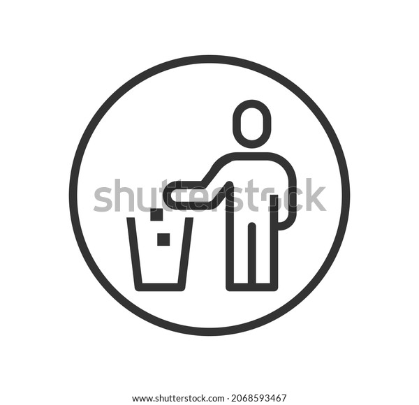 People Drop Garbage Line Icon Design Stock Vector (Royalty Free ...