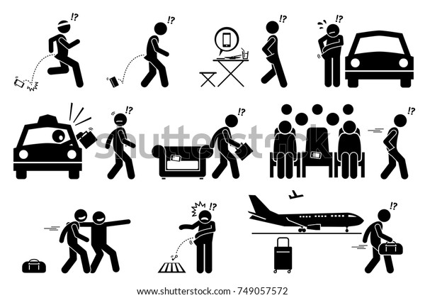 People Dropping Forgetting Misplaced Losing Their Stock Vector (Royalty ...