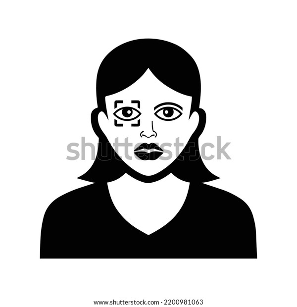 People Eye Detect Lens Icon Black Stock Vector (Royalty Free ...
