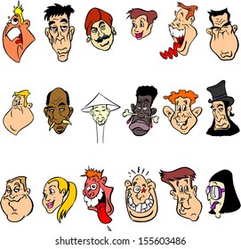 People Faces Stock Vector (Royalty Free) 155603486 | Shutterstock
