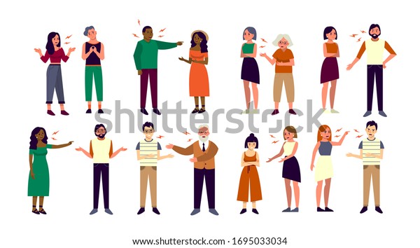 People Fighting Arguing Set Collection Man Stock Vector (Royalty Free ...
