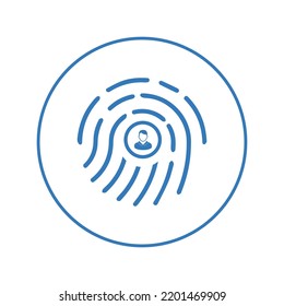 People Fingerprint Sensor Icon Circle Version Stock Vector (Royalty ...