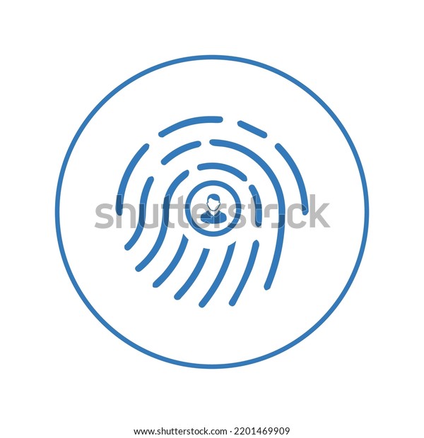 People Fingerprint Sensor Icon Circle Version Stock Vector (Royalty ...