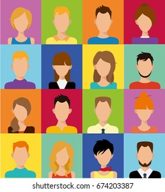 People Flat Icons Avatar Stock Vector (Royalty Free) 674203387 ...