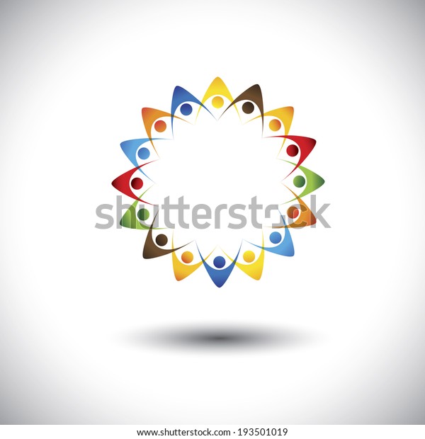 People Forming Star Shape Holding Hands Stock Vector (Royalty Free ...