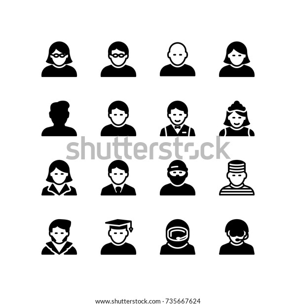 People Gender Icon Set Stock Vector (Royalty Free) 735667624