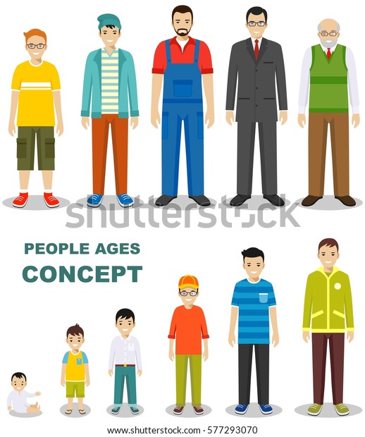 People Generations Different Ages Isolated On Stock Vector (Royalty ...