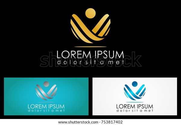 People Gold Line Logo Vector Stock Vector (Royalty Free) 753817402 ...