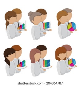 People Graph Set Isolated On White Stock Vector (Royalty Free ...