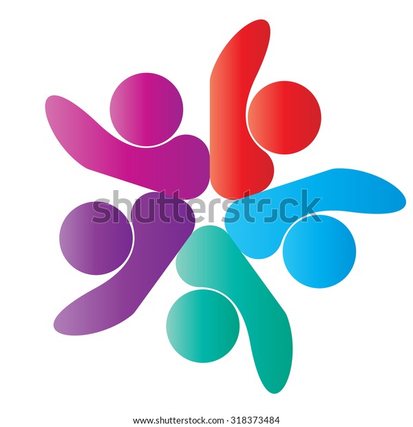 People Graphic Logo Teamwork 5 Group Stock Vector (Royalty Free ...