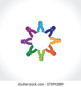 Group People Deliberation Mittinglogo Symbols Icons Stock Vector ...