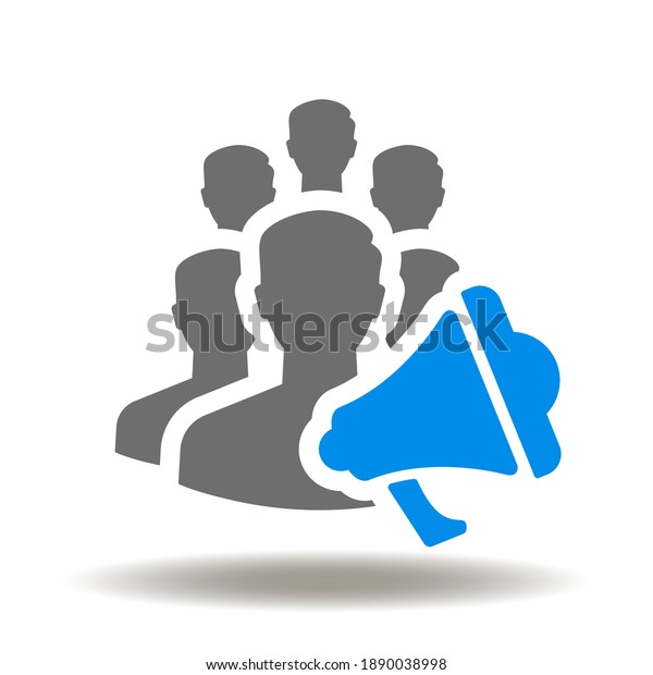 People Group Megaphone Vector Icon Announcement Stock Vector (Royalty ...